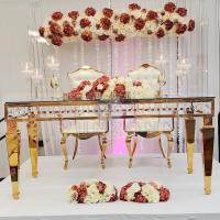 China Luxury Square Dining Tables with Stainless Steel Frame & Crystal Decor for Weddings Hotels-for Elegant Events for sale