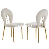 China Sherpa Design Gold Velvet Chair with Stainless Steel Legs for Wedding Events and Banquets Hotel Furniture for sale