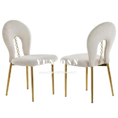 China Sherpa Design Gold Velvet Chair with Stainless Steel Legs for Wedding Events and Banquets Hotel Furniture for sale