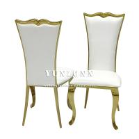 China New Coming Modern Wedding Banquet Party Chair Gold High Back Stainless Steel Throne Chair for Bride and Groom for sale