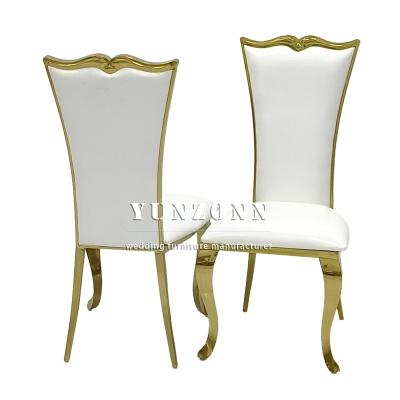 China New Coming Modern Wedding Banquet Party Chair Gold High Back Stainless Steel Throne Chair for Bride and Groom for sale