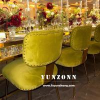 China Luxury Modern Stainless Steel Gold Frame Dining Chair Velvet Restaurant Wedding Dining Chairs for Home Hotel Furniture for sale