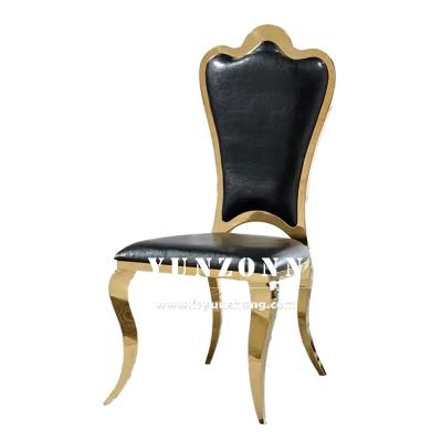 China New Design Hotel Furniture Model Gold Stainless Steel Chairs Wedding Event Chair Used for Dining for sale
