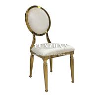 China Wholesale Gold Wedding Chairs Stainless Steel Velvet Round Back for Party Events and Banquets for Hotels for sale