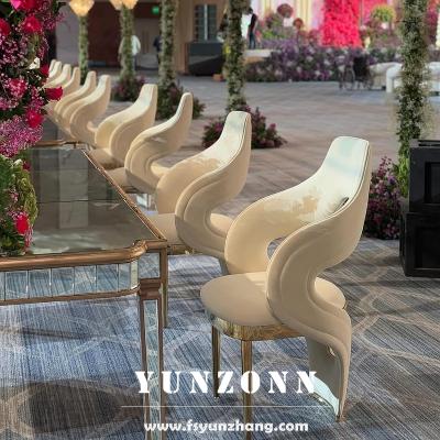 China 2025 Stylish Stainless Steel Velvet Dining Side Chairs Hotel Restaurant Wedding Living Room Furniture Leisure Metal for sale