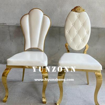 China Luxury Gold Metal Event Chairs New Design Banquet Hall Furniture for Hotels Weddings Dining Outdoor for sale