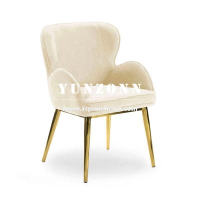 China Latest Design Golden Leg Velvet Seat Vintage Lounge Chair for Outdoor & Hotel Use for sale