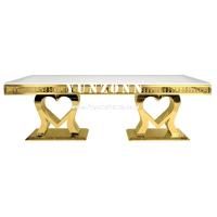 China Hot Sale Luxury Gold Stainless Steel Wedding Table Modern Heart Shape Base Design for Dining Outdoor Hotel & Living Room Use for sale