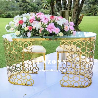 China Hot Sale Luxury Oval Table Modern Stainless Steel Hollow Design for Dining Outdoor Hotel and Kitchen Wedding Use for sale