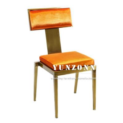 China Luxury Brushed Stainless Steel Chair for Muslim Events Simple Design Velvet Banquet Chair for Wedding Restaurants for sale