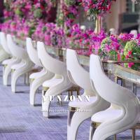 China Modern Creative Design Stainless Steel Dining Chair with Fabric for Hotel Wedding Restaurant Outdoor Hall Use for sale
