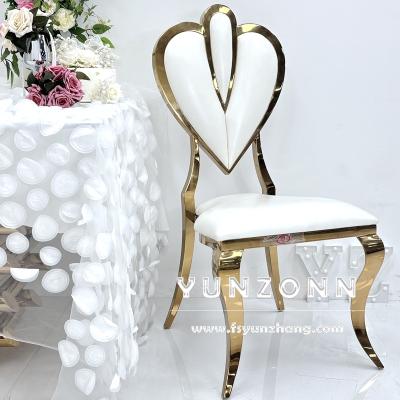China Wedding Hall Heart Back Stainless Steel Throne Chair for Hotels Restaurants Stackable High Back Chair Dubai Event Furniture for sale