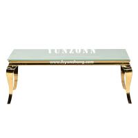 China Romantic Rectangle Stainless Steel Frame with Mirror Glass Top Modern Design Wedding Event Coffee Table for sale