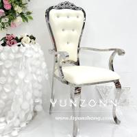 China Royal Style Golden Gold Stainless Steel Dining Chair New Design Crystal Button Armrest Restaurant Wedding Hotel Use for sale