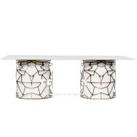 China Gaudi Luxury Modern Rectangular Black and White Dining Table for Home Villa Hotel Wedding Hall Use for Dining Room Furniture for sale