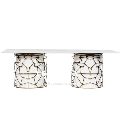 China Gaudi Luxury Modern Rectangular Black and White Dining Table for Home Villa Hotel Wedding Hall Use for Dining Room Furniture for sale
