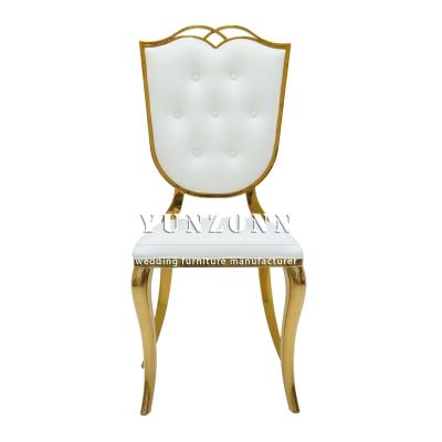 China Wedding Furniture Supplies White Leather Event Chair Gold Events Party Banquet  Wedding Hotel Chairs for Events for sale