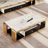 China Modern Rectangle Durable Black Marble Coffee Tea Table 3-Year Warranty Versatile Home Furniture for Living Room Dining Apartment for sale