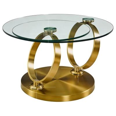 China Modern Round Metal Top Durable Coffee Table Movable Side Table for Home Villa Living Room or Hall Furniture YZ Brand for sale