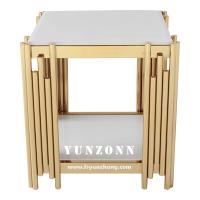 China Contemporary Modern Nordic Square Coffee Table Simple Living Room End Side Dining Room Furniture with Steel Frame Metal Material for sale