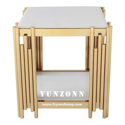 China Contemporary Modern Nordic Square Coffee Table Simple Living Room End Side Dining Room Furniture with Steel Frame Metal Material for sale