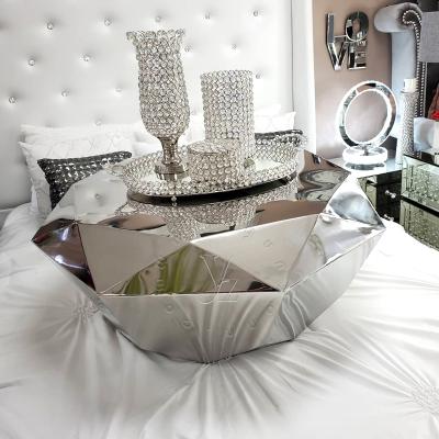 China Diamond Luxury Modern Lift Top Coffee Table Durable Metal Furniture with Stainless Steel for Living Room for sale