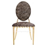 China Modern Luxury Leopard Print Velvet Gold Leg Dining Chairs Wedding Event Furniture with Metal for Hotel Outdoor Living Room Use for sale