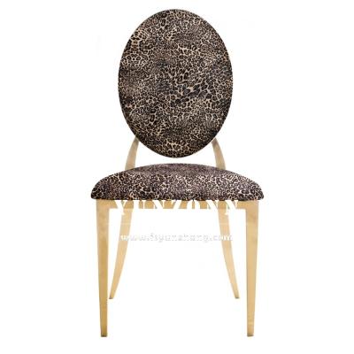 China Modern Luxury Leopard Print Velvet Gold Leg Dining Chairs Wedding Event Furniture with Metal for Hotel Outdoor Living Room Use for sale