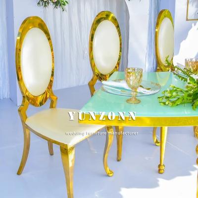China High Back Royal Loveseat Wedding Chairs King Throne Chair Rental Metal White Stainless Steel Modern Luxury Dining Chair for sale
