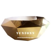 China Modern Gold Metal Coffee Table with Diamond Shape New Design Living Room Home Furniture for sale