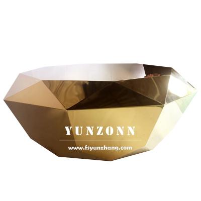 China Modern Gold Metal Coffee Table with Diamond Shape New Design Living Room Home Furniture for sale