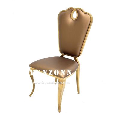 China Royal Furniture Metal Wedding Banquet Event Hall Chairs Contemporary Wedding Reception Gold Banquet Chair for sale