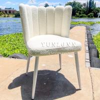 China Wholesale White Teddy Velvet Lounge Chair Elegant Stainless Steel Wedding Event Decoration for Hotels for sale