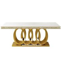 China Modern Stainless Steel Dining Table Living Room Hotel Furniture Wedding Events Outdoor Parties Hotels Halls-Factory Direct Sale for sale