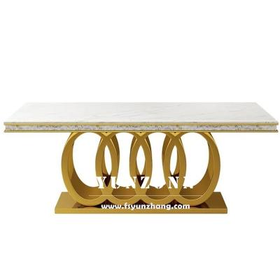 China Modern Stainless Steel Dining Table Living Room Hotel Furniture Wedding Events Outdoor Parties Hotels Halls-Factory Direct Sale for sale