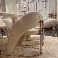 China Modern Style Beige Upholstered Gold Metal Arm Chair New Design for Home Living Room & Dining Accent for Hotels for sale