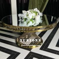 China Modern Stainless Steel Dining Table with Tempered Glass and Metal Base for Outdoor Events for Hotels and Weddings for sale