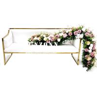 China Modern Stainless Steel Gold Frame White Electra Sofa Set-Bride Groom Love Seats for Hotel Living Room Dining Mall Outdoor Events for sale
