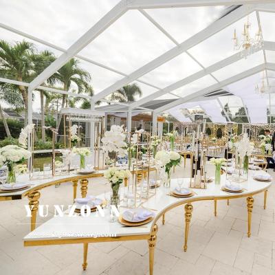 China Top Quality Hotel Wedding Event Banquet Table With Crystal Furniture Serpentine S Shape Wedding Tables for sale