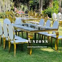China Modern Vintage Dining Table with Steel Base Disassembled Center Table for Restaurant Hotel Wedding Furniture for sale