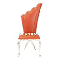 China High Back Leather and Fabric Bride and Groom Chair with Gold Wings Luxury Antique Stainless Steel Wedding Chair for sale