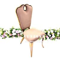 China Luxury Gold Chair with X Legs Steel Banquet Furniture Wedding Events Parties Modern Style Living Room Apartment Villa Hotel Use for sale