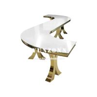 China Customized 340cm Round Dining Table Luxury Modern Steel Design for Wedding Different Shapes Dining Room Furniture for sale