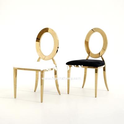 China Antique Louis Oz Chair with Gold Stainless Steel Frame for Modern Events Banquets Hotels Dining Apartments Wedding Chair for sale