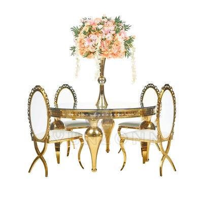 China Newly Designed Acrylic Banquet Metal Chairs X Leg Golden Stainless Steel Frame Oval Back PU Leather Living Room Commercial for sale