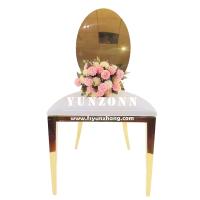 China PU Seat O-Round Back Mirror Gold Stainless Steel Wedding Chair Stackable for Outdoor Events and Parties for Apartment Villa for sale