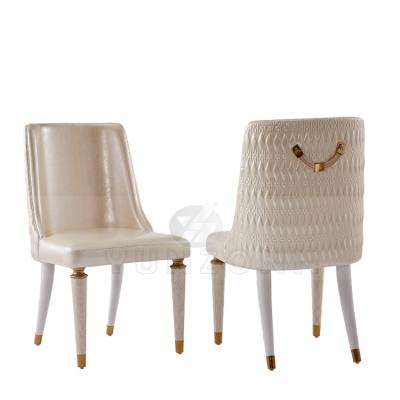 China Hot Sale Modern Leather Dining Chair for Indoor & Outdoor Use with Stainless Steel Armrests for Hotels and Living Rooms for sale