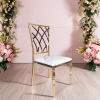 China Modern Leather Stainless Steel Dining Chairs Stackable Banquet Party Event Furniture Hotels Outdoor Weddings Royal King Throne for sale