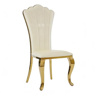 China Hot Sale Cheap Price Wedding Event Gold Stainless Steel Banquet Chair Modern Hotel Furniture Restaurant Chairs Outdoor Apartment for sale