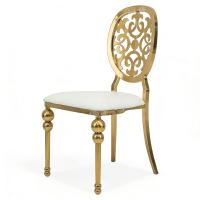 China European Luxury Dining Chair Modern Design Stainless Steel Leather PU Material Durable for Outdoor Banquets Restaurants for sale